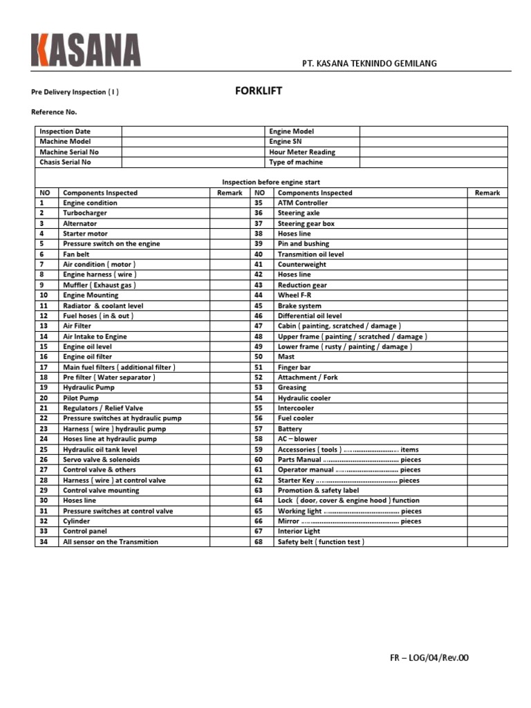 Forklift: Pt. Kasana Teknindo Gemilang | PDF | Forklift | Engines