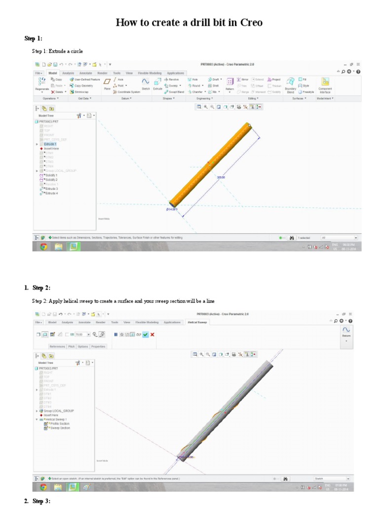 How To Create A Drill Bit in Creo: Step 1 | PDF