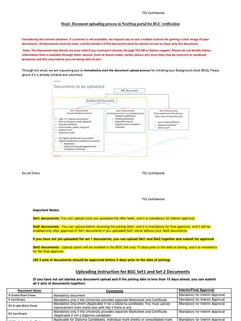 Step2 Document Uploading Process in NextStep Portal For BGC ...