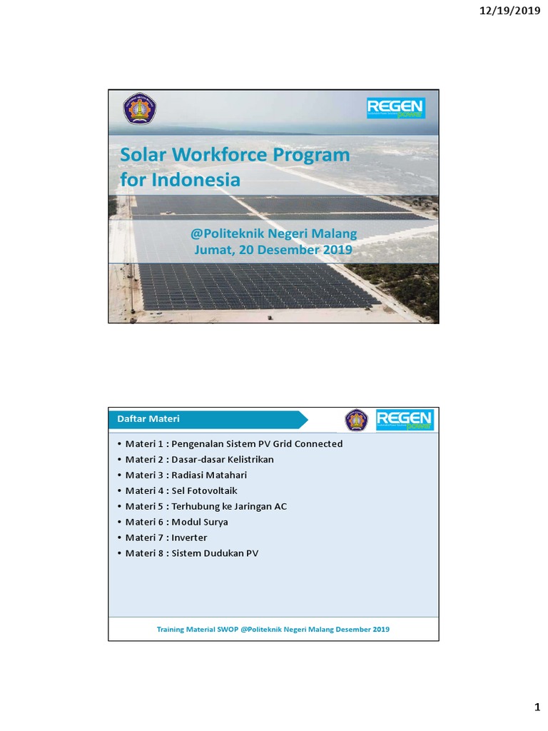 Presentasi Hari Pertama-Swop Regen Power-Polinema | PDF