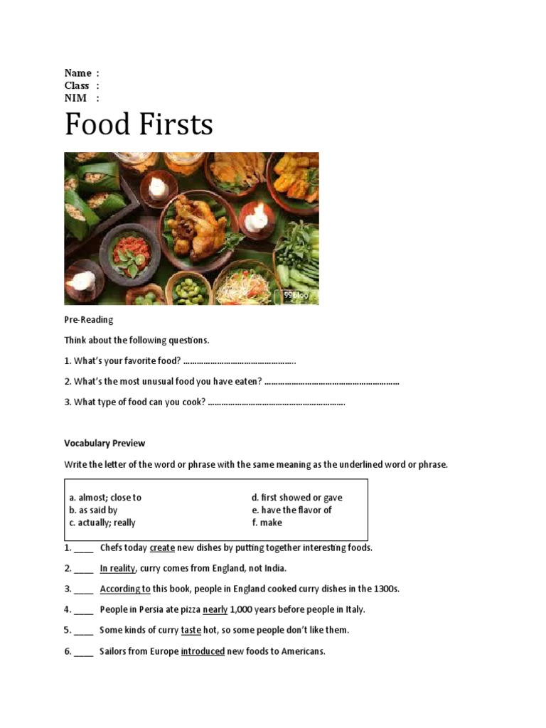 (Template) Culture and History - Food Firsts | PDF | Curry | Foods