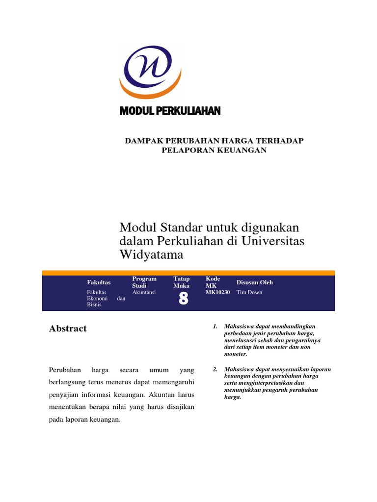 MODUL PENGANTAR AKUNTANSI INFLASI | PDF