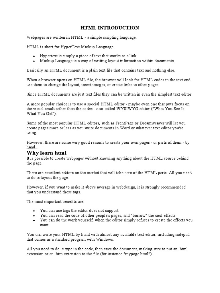 HTML | PDF | Hyperlink | Html Element