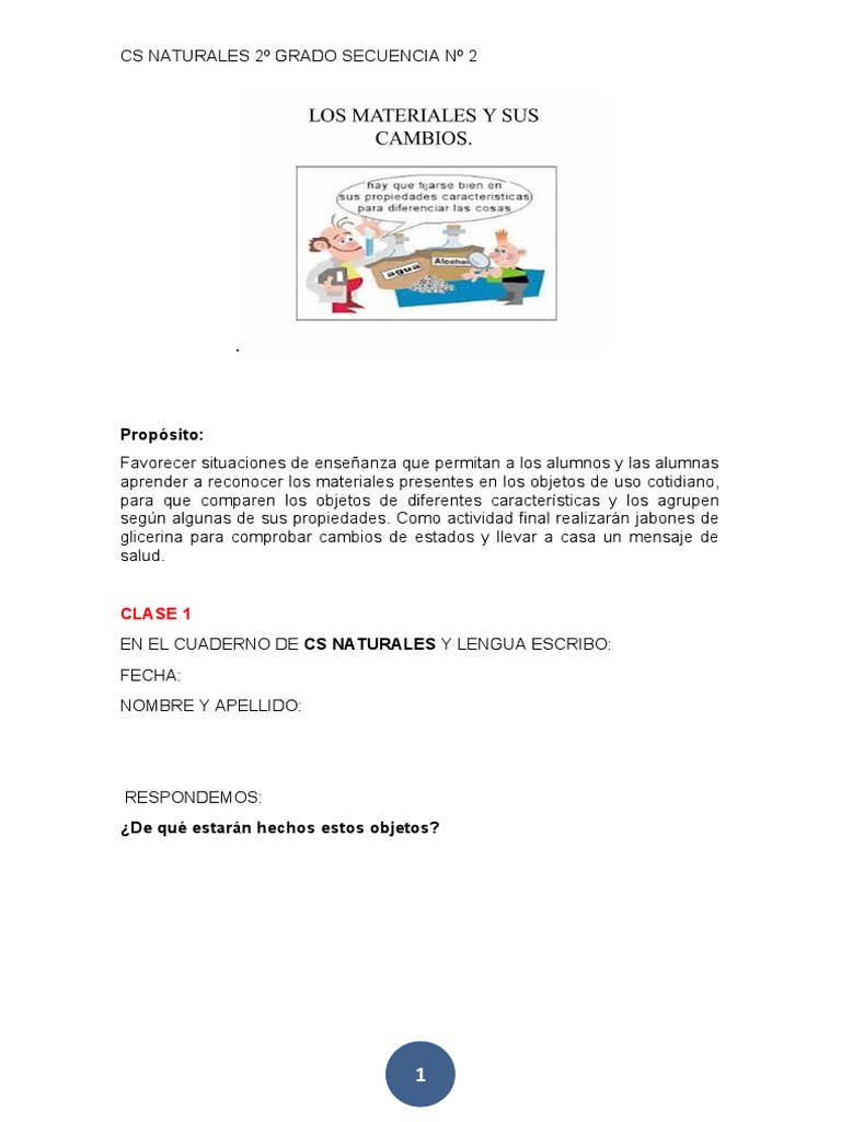 Secuencia para Segundo Grado de Naturales | PDF | Jabón