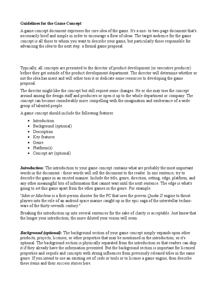 Anatomy of A Game Design Document | PDF | Graphical User Interfaces ...