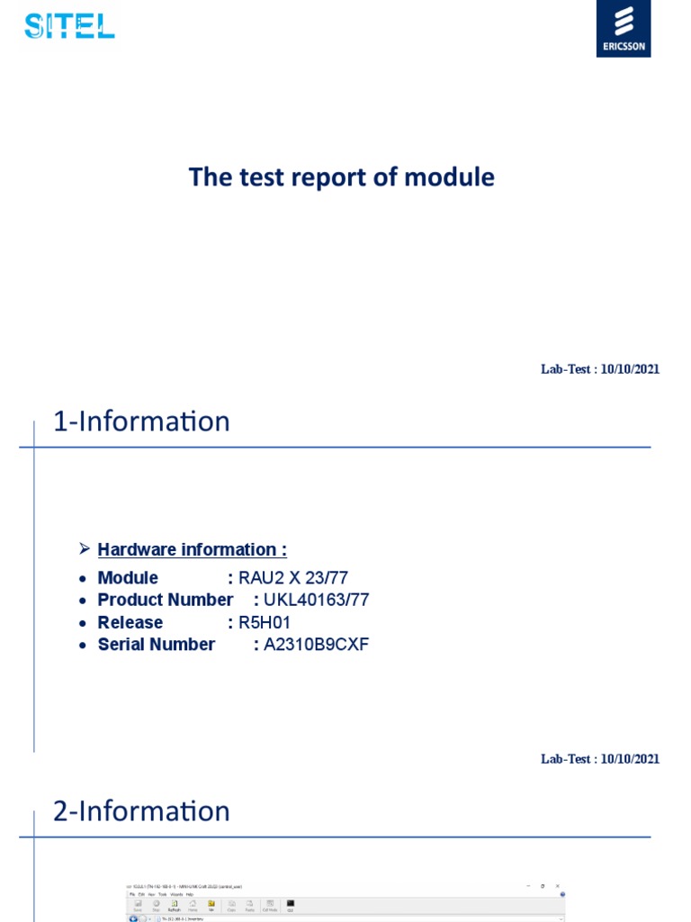 The Test Report of RAU2 X 2377 A2310B9CXF | PDF
