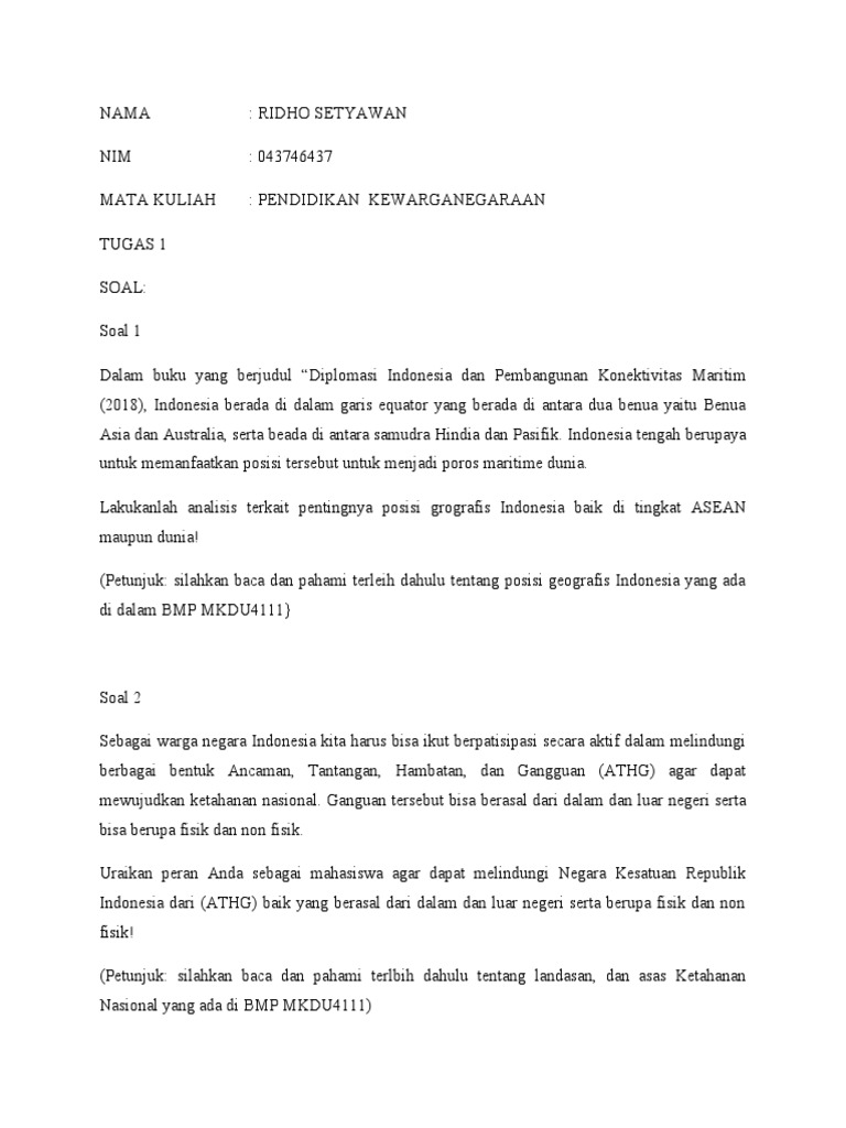 Ridho Setyawan Pendidikan Kewarganegaraan | PDF | Politik