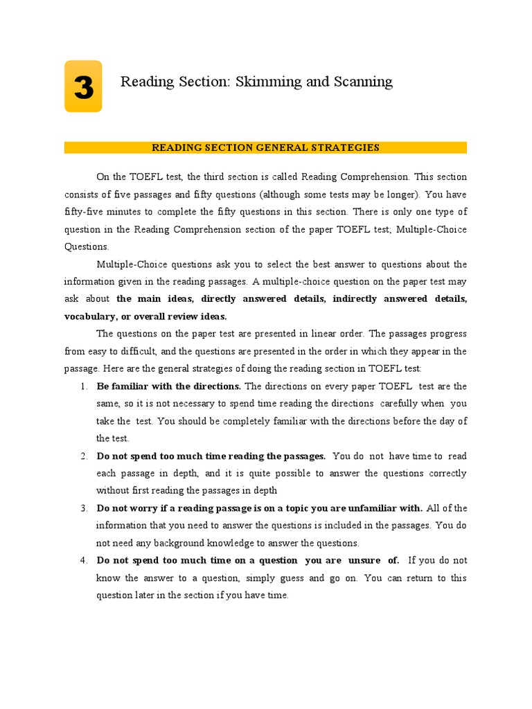 Strategies for Effective Reading Comprehension on the TOEFL Exam ...