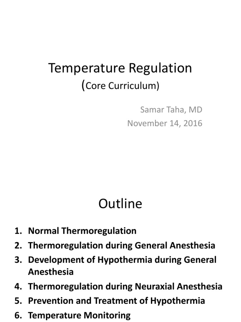 Thermoregulation During Anesthesia | PDF | Thermoregulation | Anesthesia