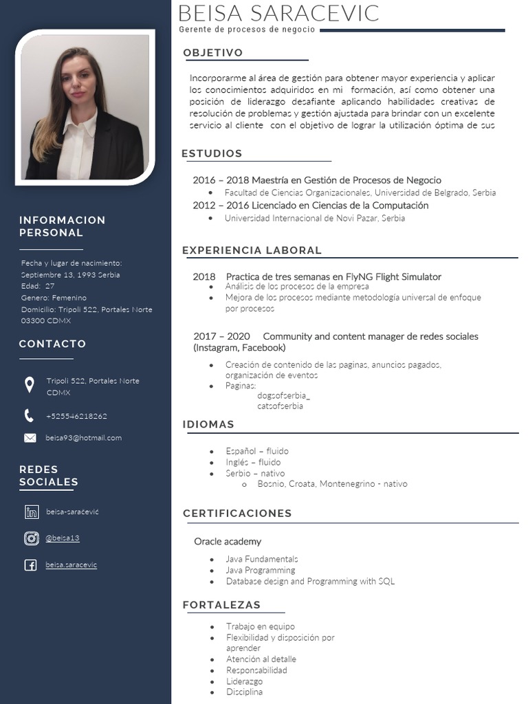 Beisa Saracevic CV | PDF | Informática | Tecnologías de la información