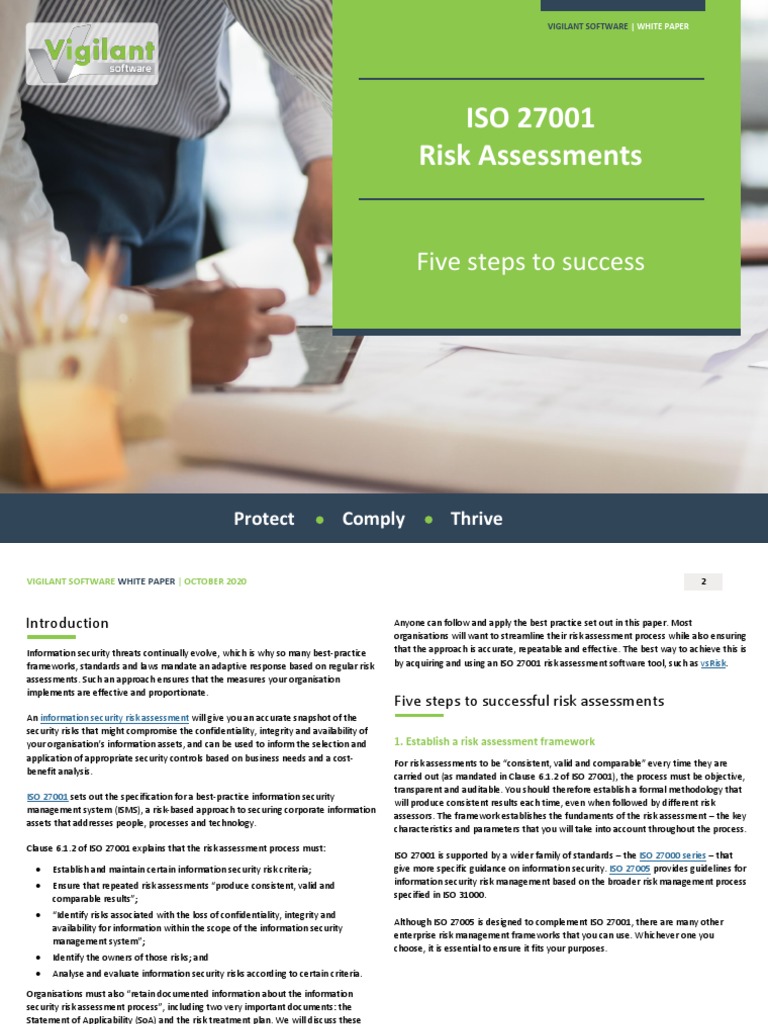 ISO27001 Risk Assessments Five Steps Oct 20 | PDF | Risk | Information ...