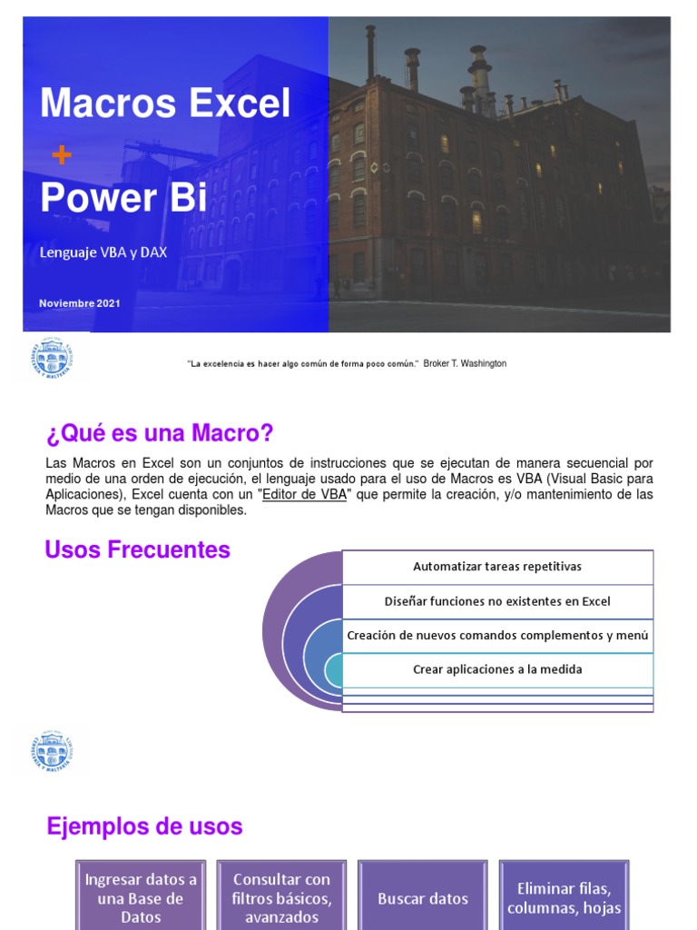 Macros Excel Power Bi: Lenguaje VBA y DAX | Descargar gratis PDF | Macro (informática ...