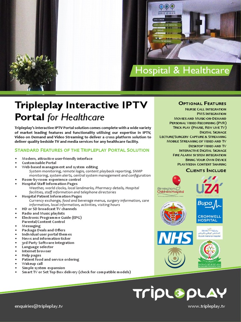 Tripleplay Interactive IPTV Portal For Healthcare | PDF | Computing ...