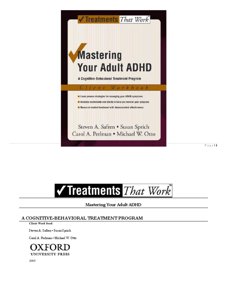 Mastering Your Adult ADHD A CBT Program Client Workbook | PDF | Adult Attention Deficit ...