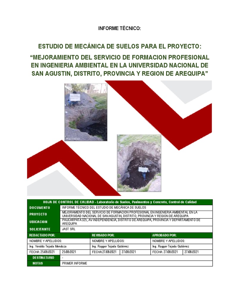 Informe - Mecanica de Suelos - Alto Selva Alegre | PDF | Clima | Roca (geología)