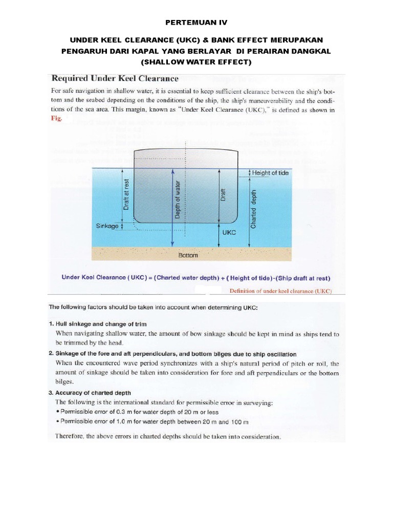 Pertemuan Iv Under Keel Clearance (Ukc) & Bank Effect Merupakan ...