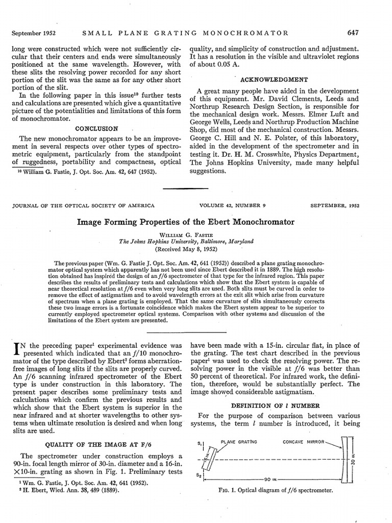Small Plane Grating Monochromator: Image Forming Properties of The ...