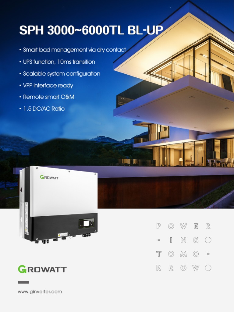 Growatt SPH & SPA Inverter Overview | PDF | Alternating Current | Mains ...