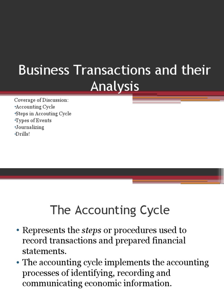 Business Transactions And Their Analysis Pdf Debits And Credits