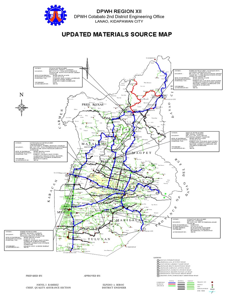 Updated Materials Source Map: DPWH Region Xii | PDF | Construction ...