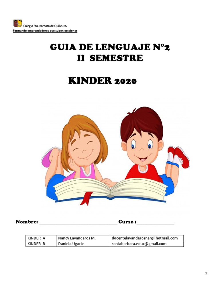 Lenguaje Guia 2 Kinder II Semestre | PDF | Comunicación | Fonología