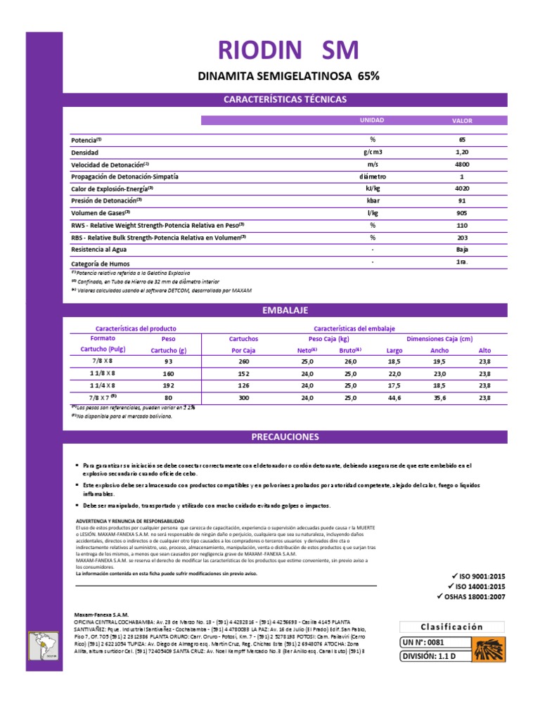 RIODIN SM-FICHAS TECNICAS CORREGIDAS 2018-Final | PDF | Naturaleza ...