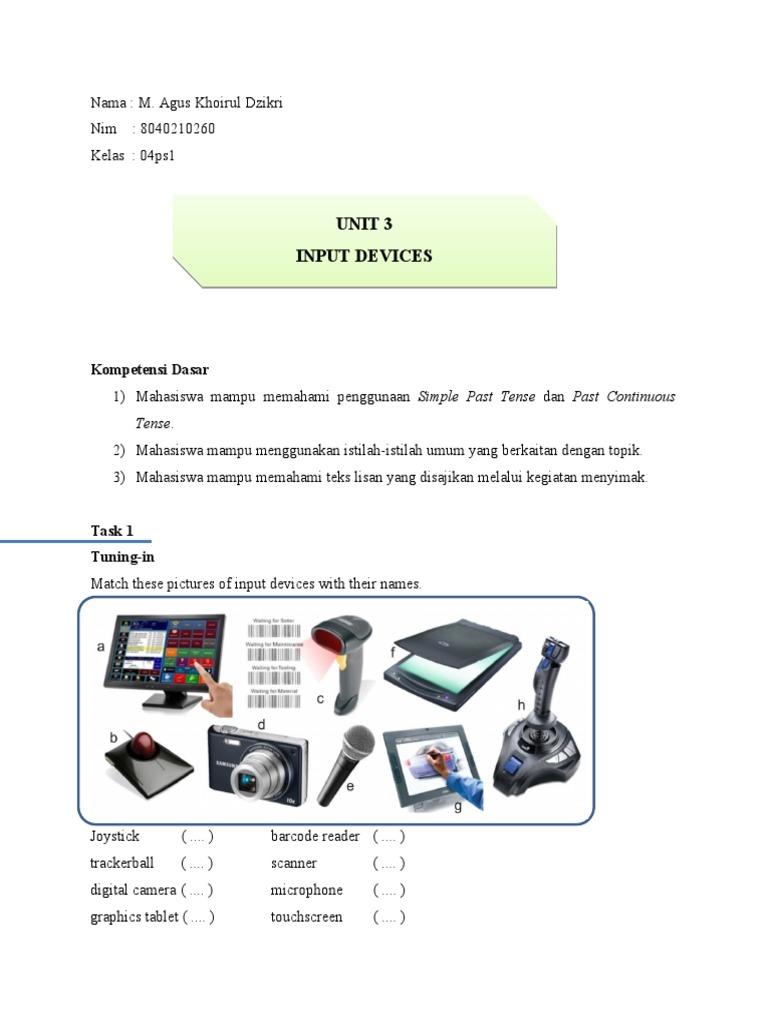 Unit 3 Input Devices: Kompetensi Dasar | PDF | Optical Character Recognition | Text