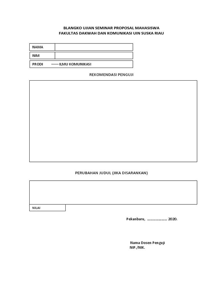 Blangko Nilai Sempro | PDF | Bisnis