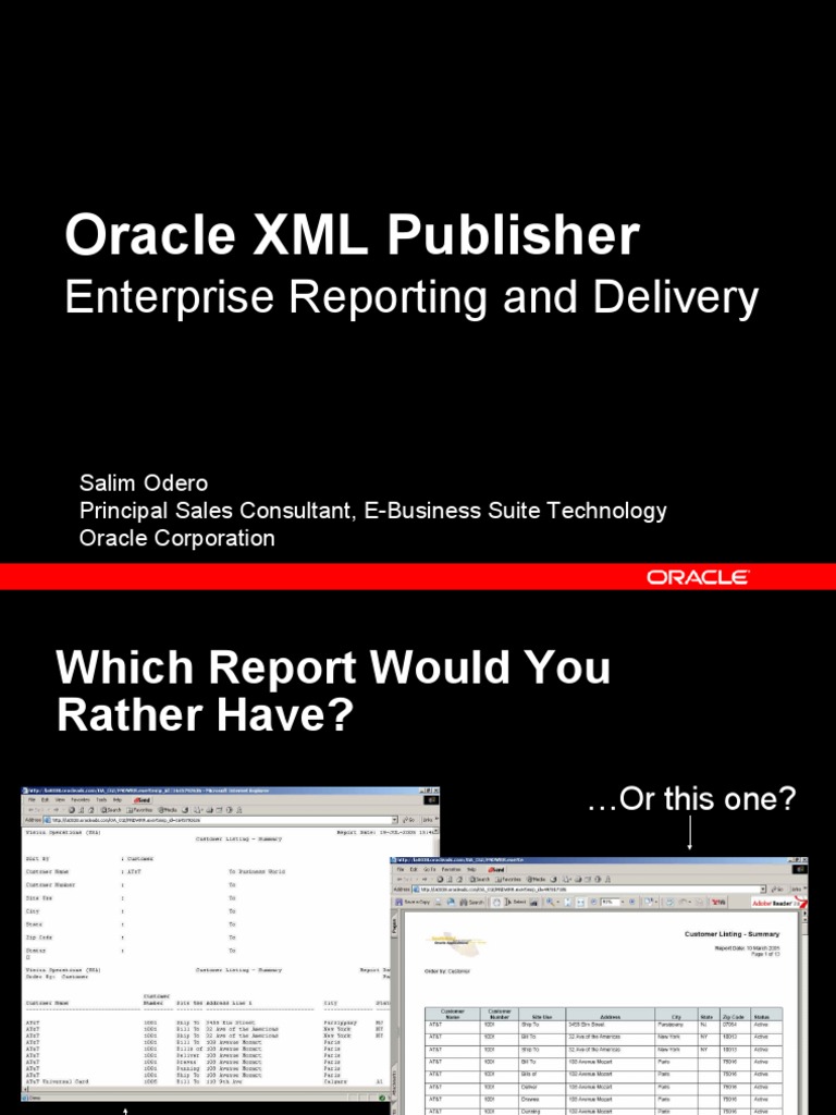 Oracle XML Publisher: Enterprise Reporting and Delivery | Download Free PDF | Electronic Data ...