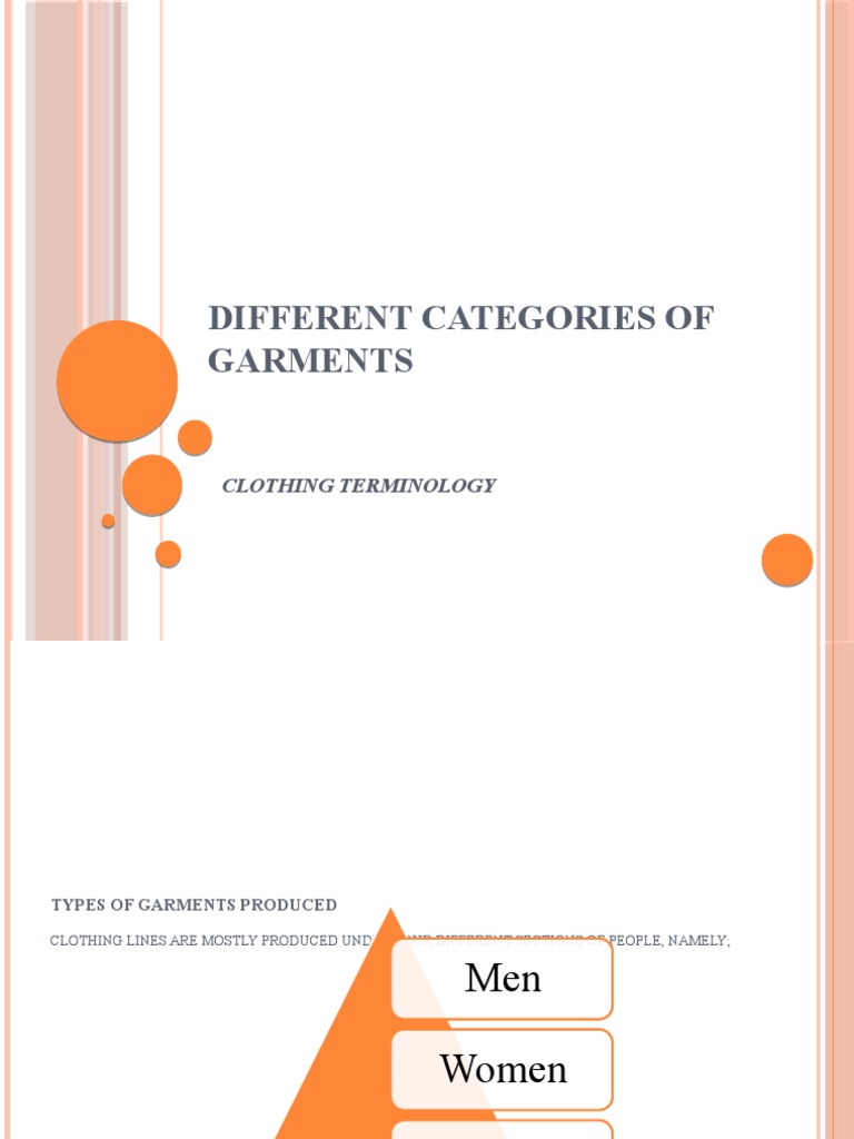 Different Categories of Garments | PDF | Clothing | Sweater