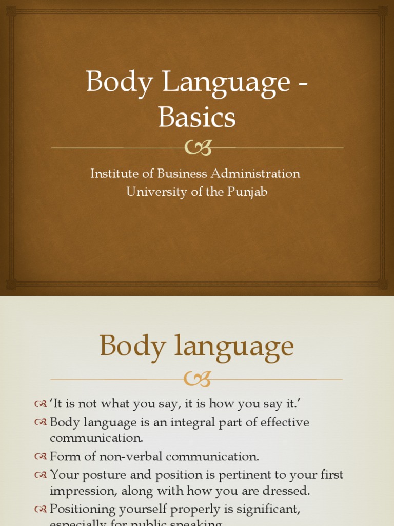 Session 9 Body Language Basics Decoding Pdf Body Language
