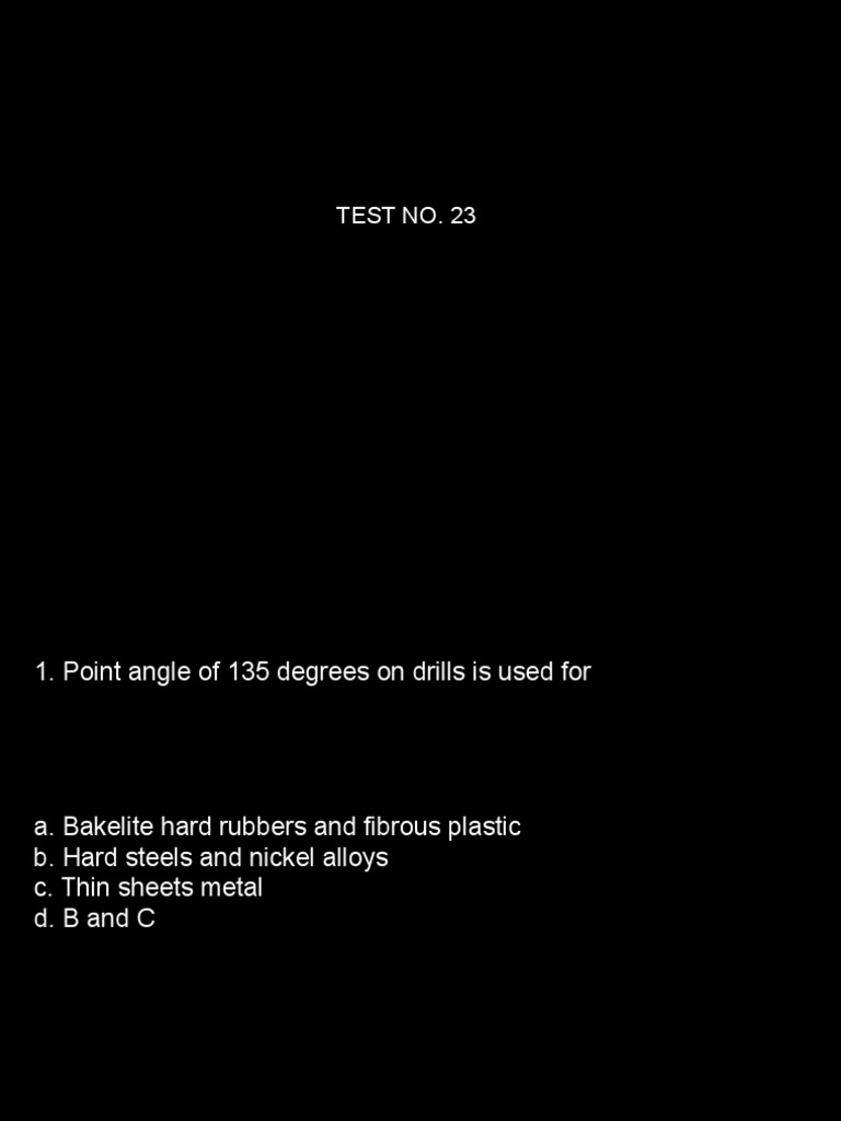 Drill Point Angles and Twist Drill Specifications | PDF | Casting ...