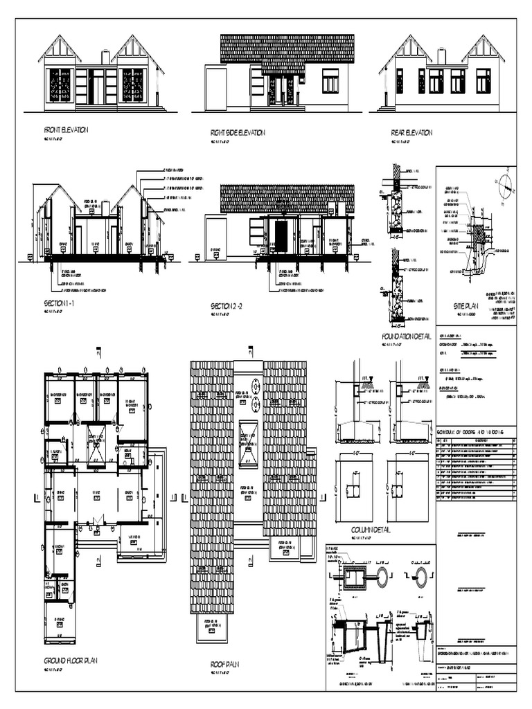 Front Elevation Right Side Elevation Rear Elevation: FFL FFL | PDF ...