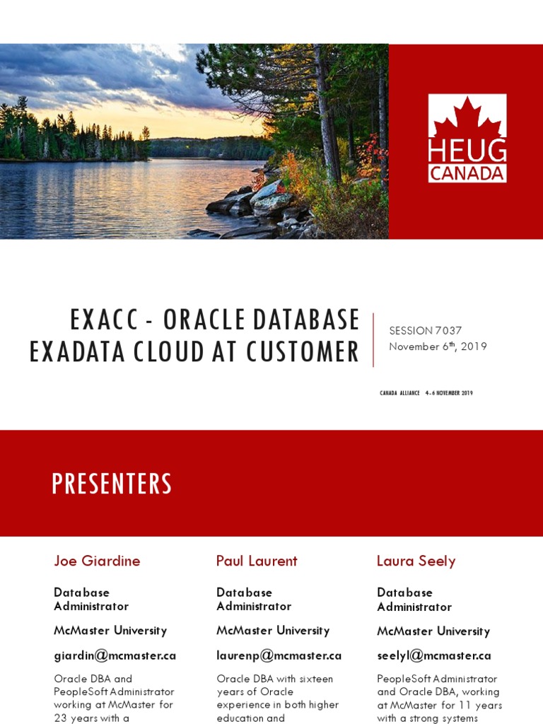 Exacc - Oracle Database Exadata Cloud at Customer: SESSION 7037 ...