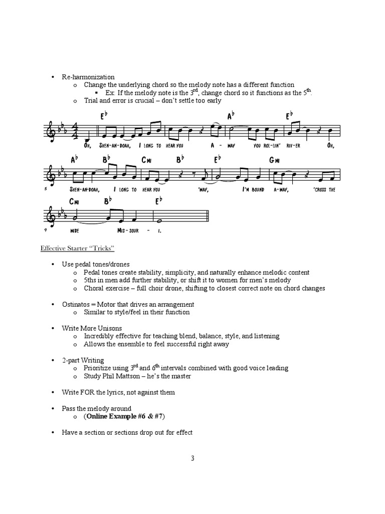 Vocal Arranging Tips Handout 2 | PDF | Musical Forms | Performing Arts