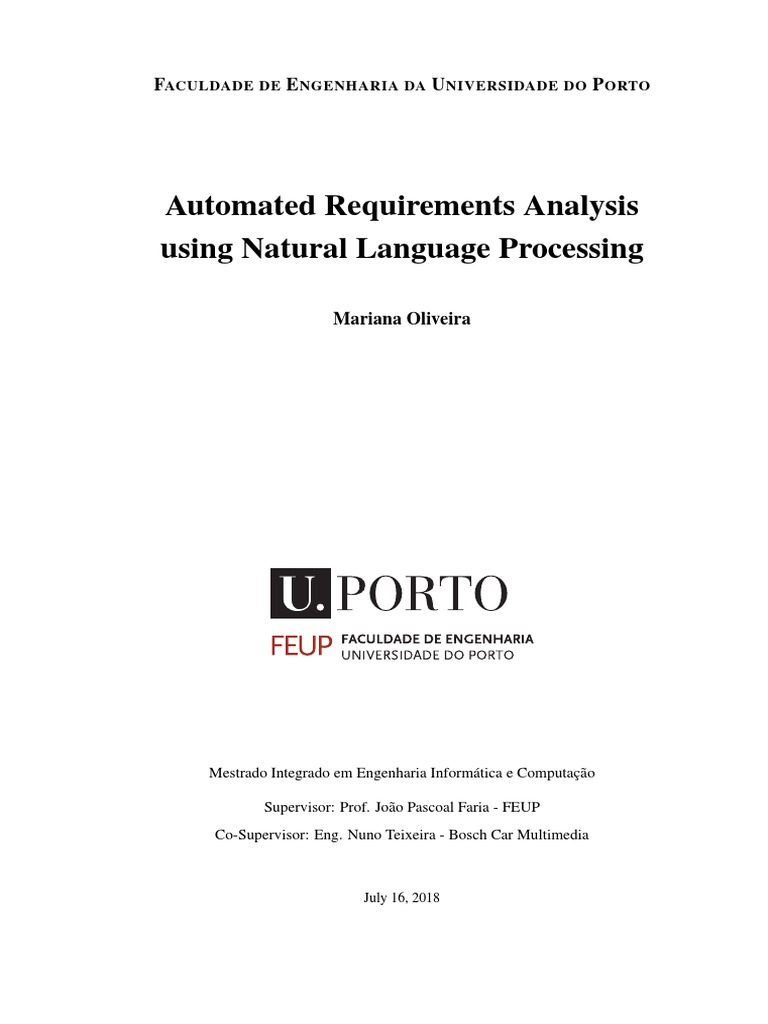 Automated Requirements Analysis Using Natural Language Processing 8 | PDF | Parsing | Computing