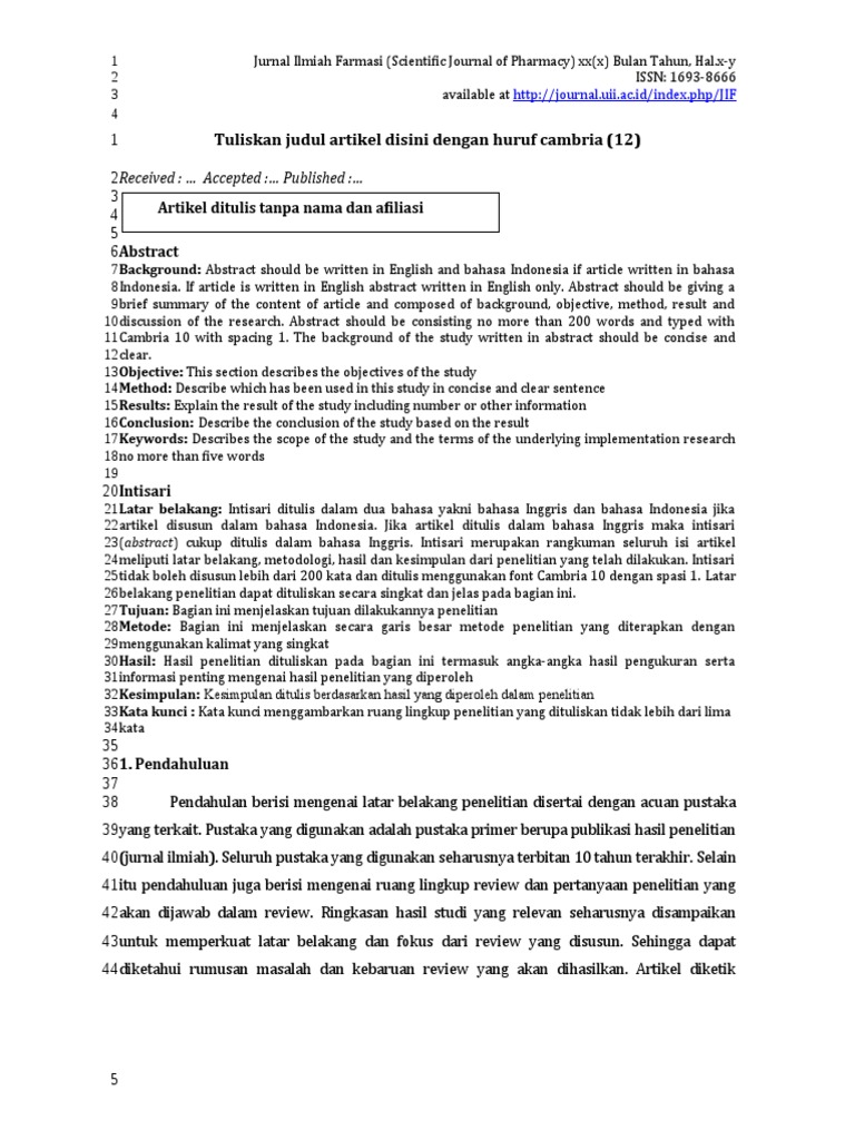 Template JIF - Review Article | PDF