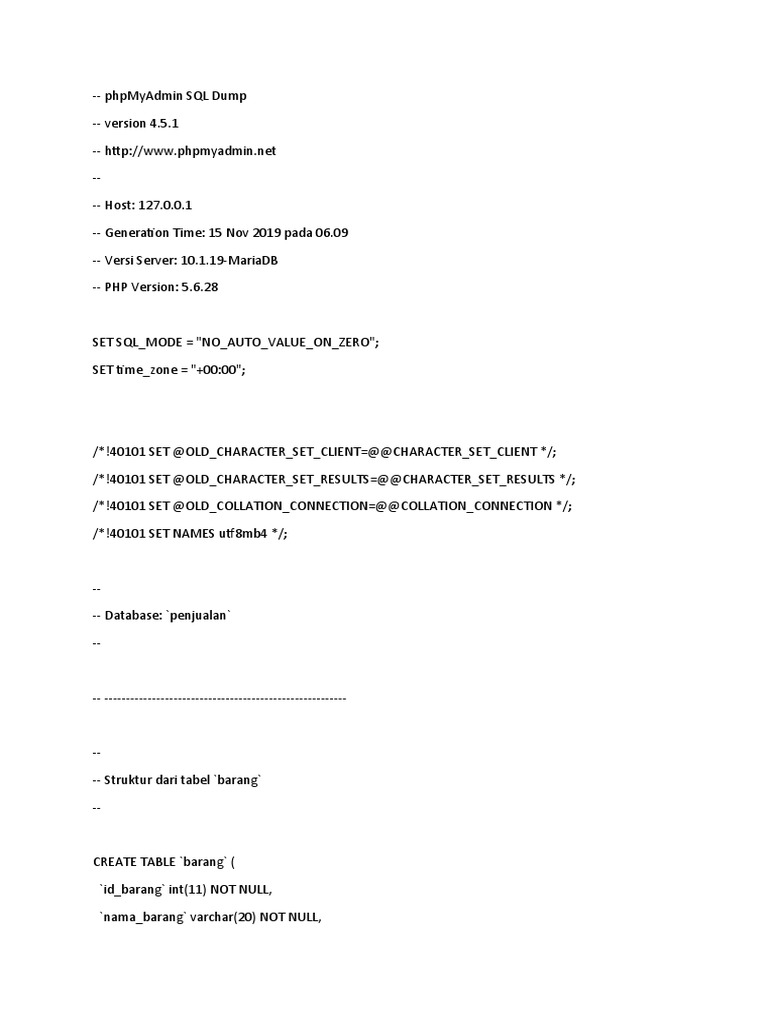 phpMyAdmin SQL Dump | PDF | Information Technology Management ... phpMyAdmin SQL Dump | PDF | Information Technology Management ...