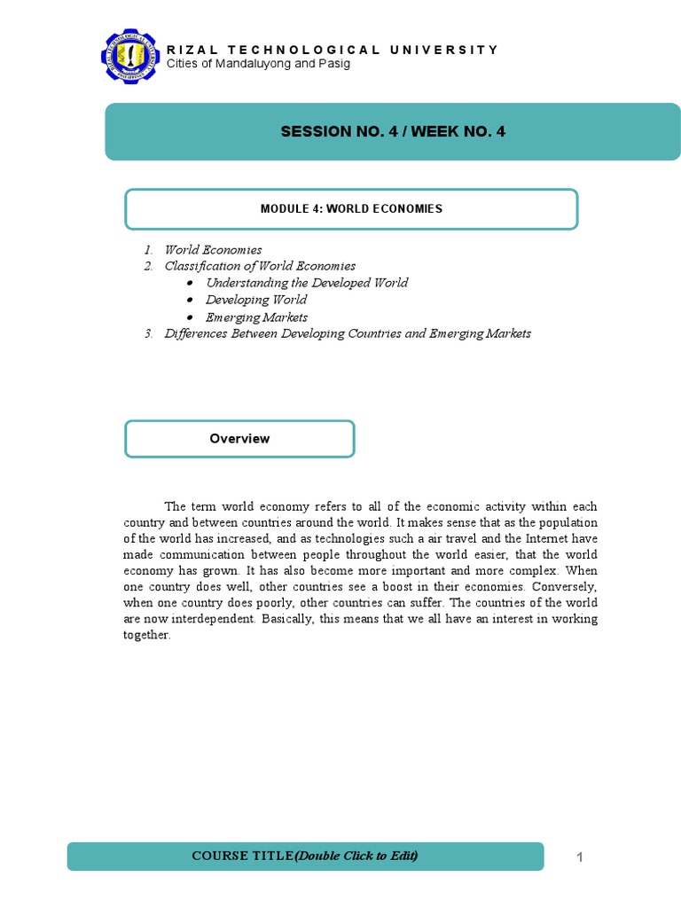 Global Economy Insights for Students | PDF | Developing Country ...