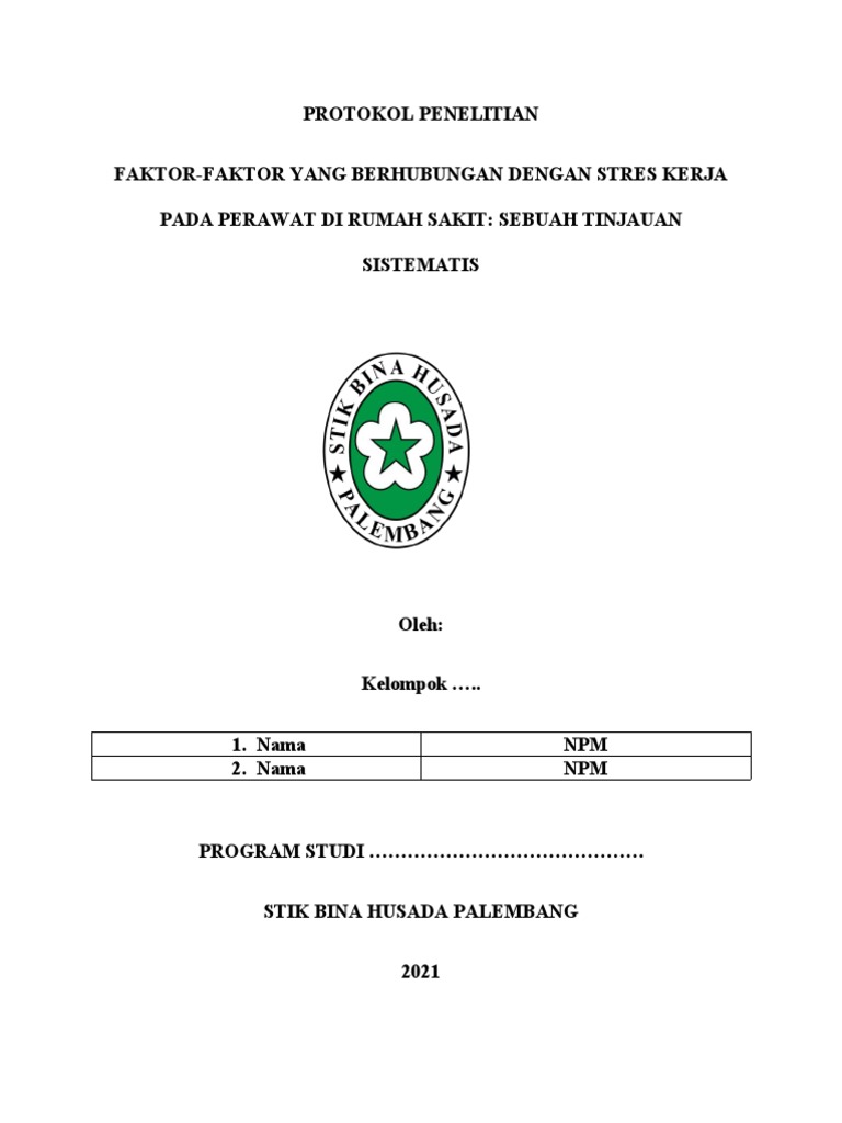 Contoh PROTOKOL PENELITIAN | PDF