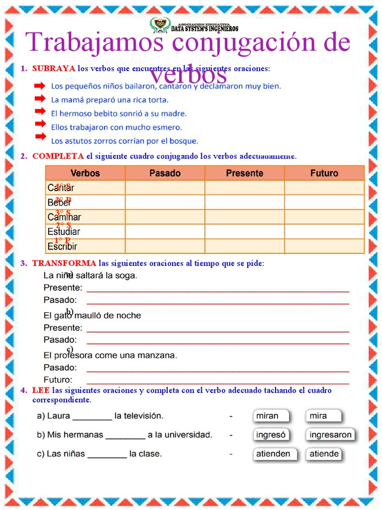 Ficha de Actividad - Conjugación Del Verbo | PDF