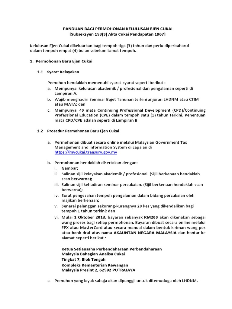 Panduan Ejen Cukai Pendapatan | PDF