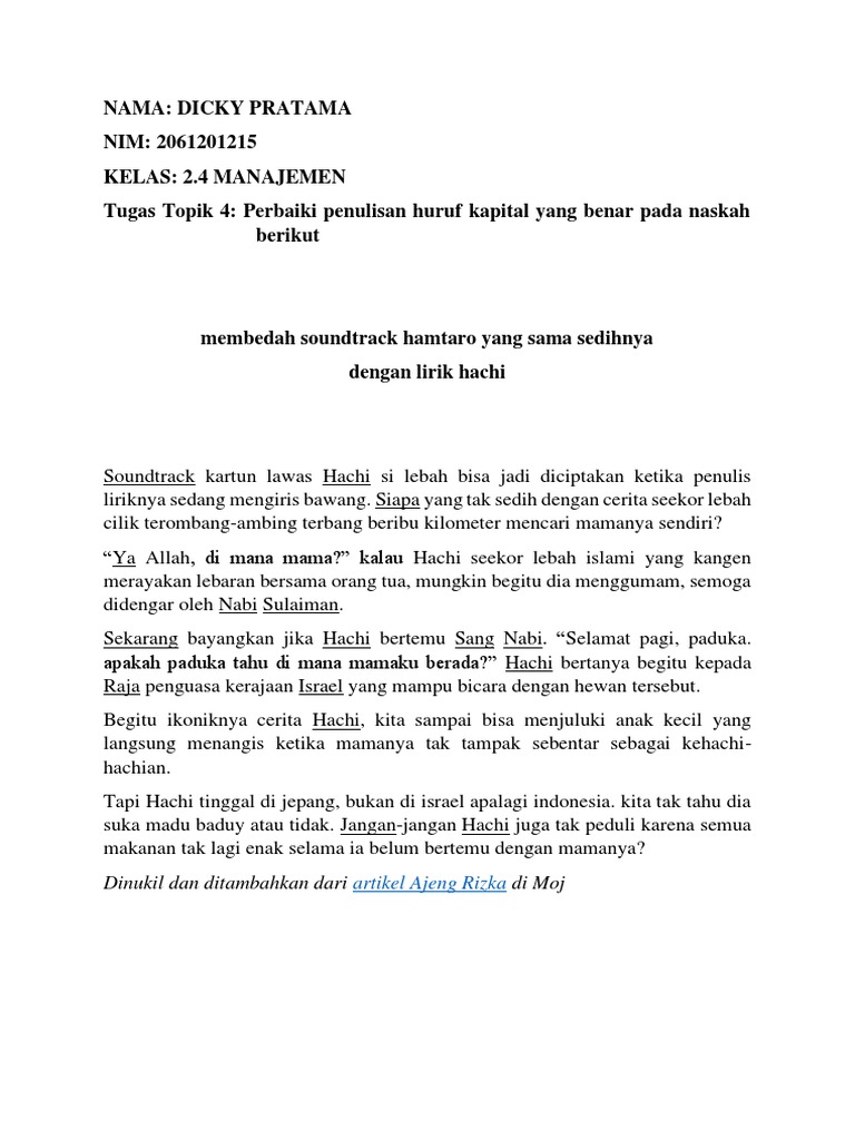 Tugas Bahasa Indonesia (Rahmad Rivaldi) | PDF