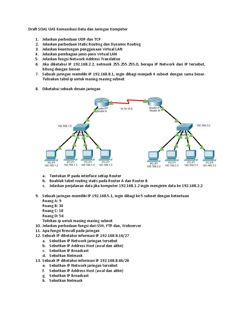 Soal Jaringan Komputer | PDF | Komputer