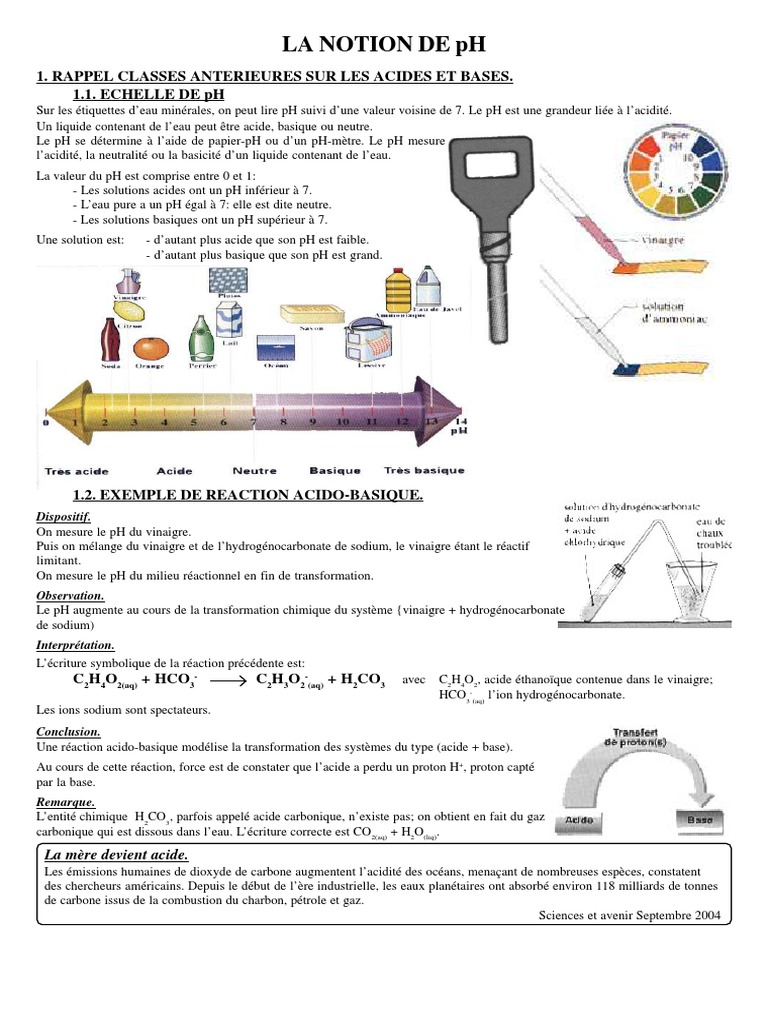 La Notion de PH | PDF | Ph | Acide