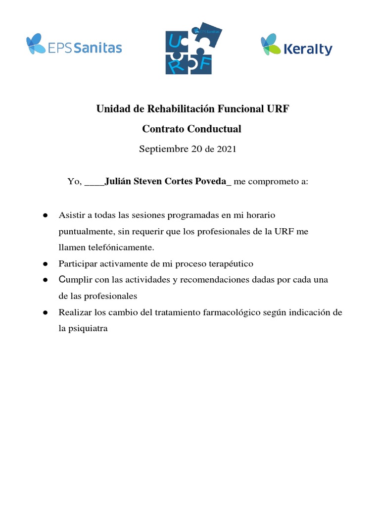 Contrato Conductual 2021 | PDF | Autosuperación