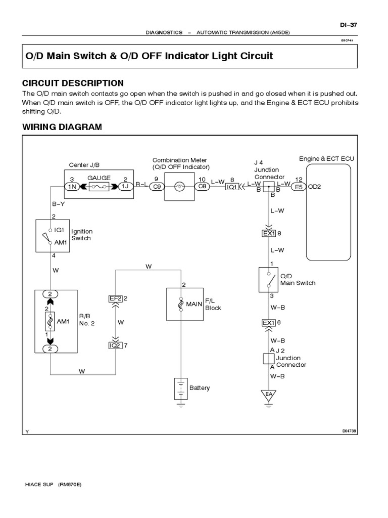 OD Main Switch & OD OFF Indicator Light Circuit | PDF | Switch ...