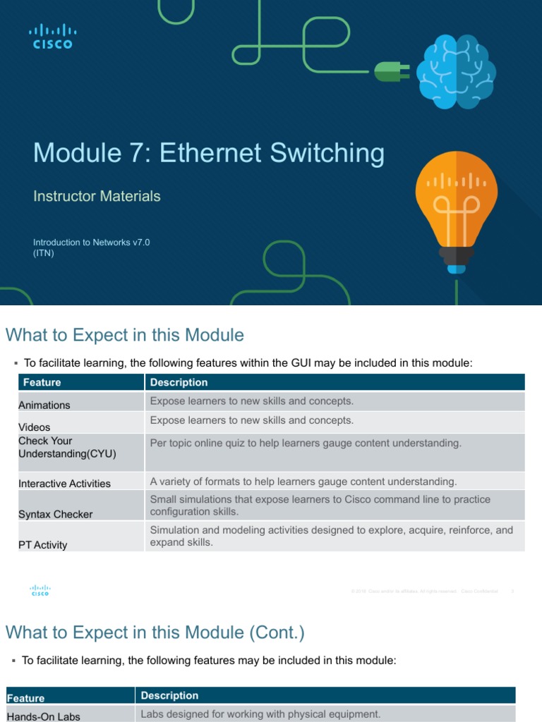 ITN Module 7 | PDF | Ethernet | Network Switch