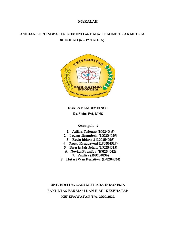 Kelompok 2 Asuhan-Keperawatan-Komunitas-Pada-Kelompok-Anak-Usia-Sekolah | PDF | Ilmu Sosial ...