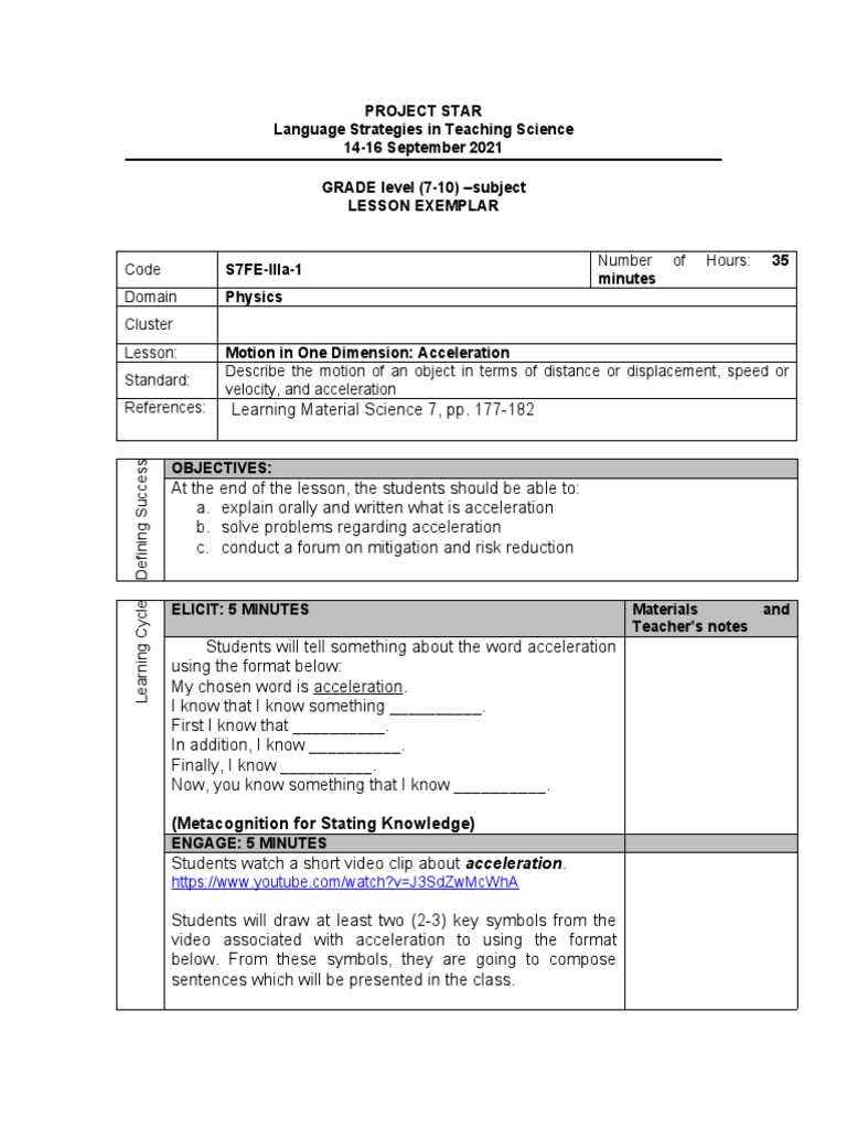 7E Template - Rev | Download Free PDF | Acceleration | Velocity
